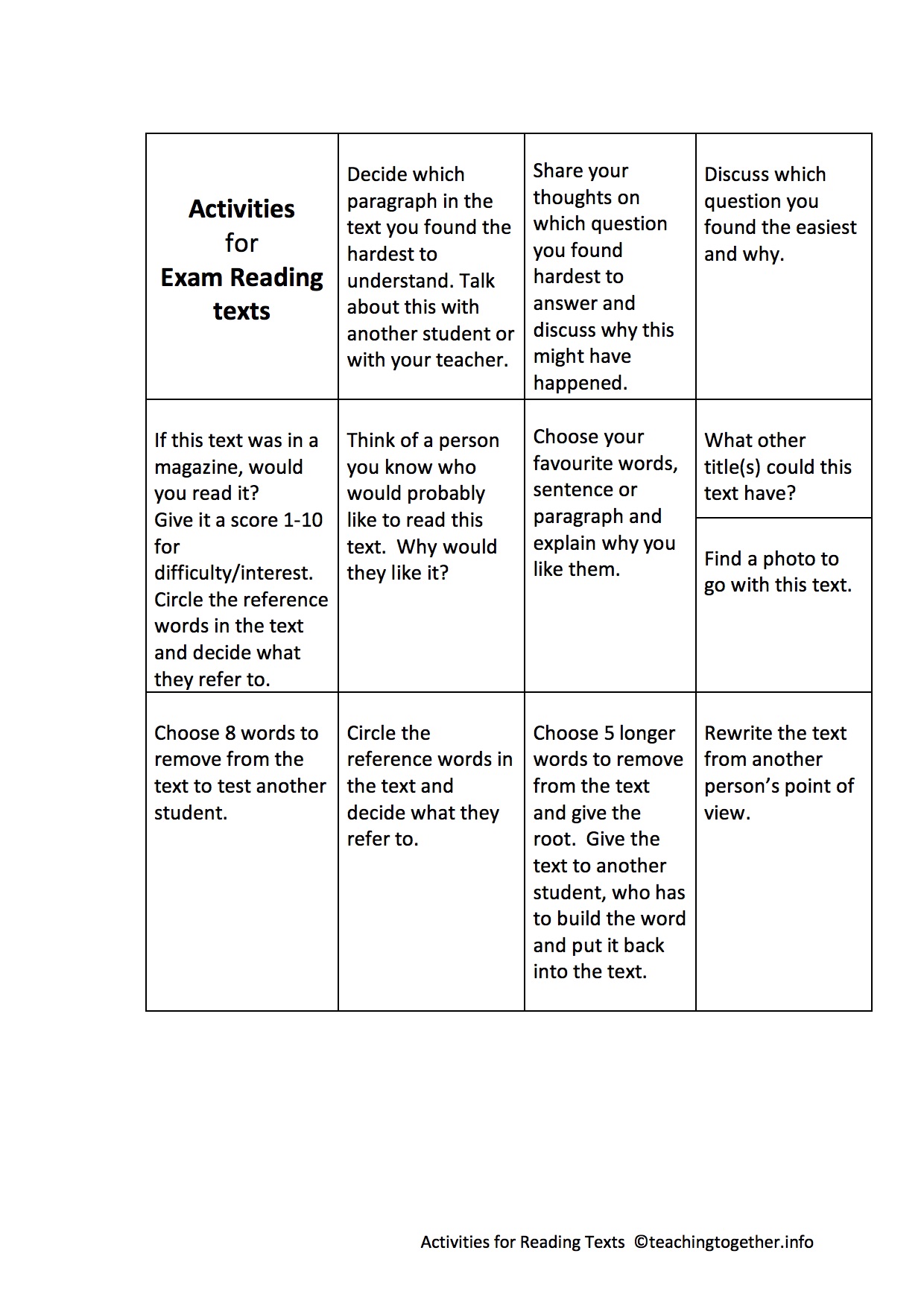 Teaching Together Tips for Reading - Teaching Together