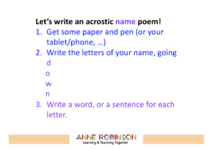 Teaching Together Acrostic poems - Teaching Together