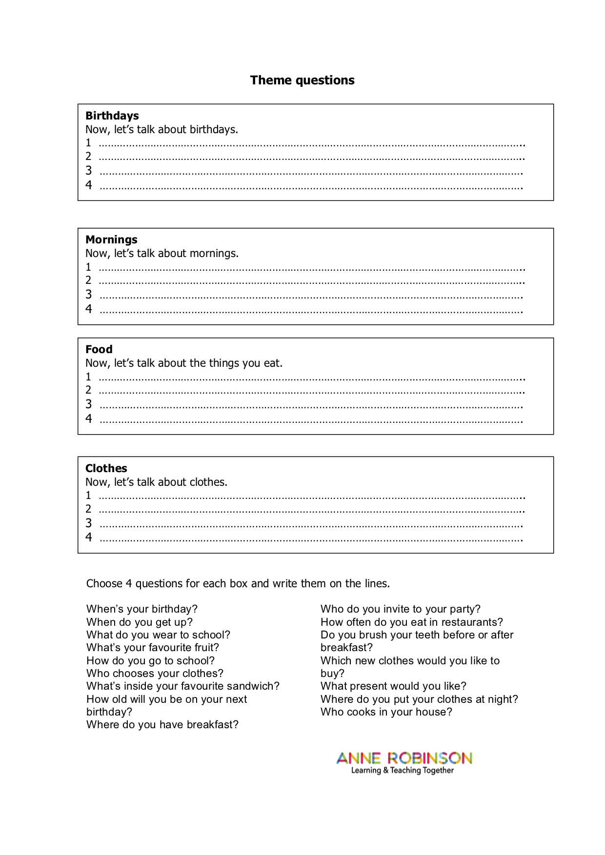 Teaching Together Practising For A2 Flyers Speaking Test Part 4