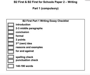 Teaching Together B2 First Essay Writing Checklist - Teaching Together